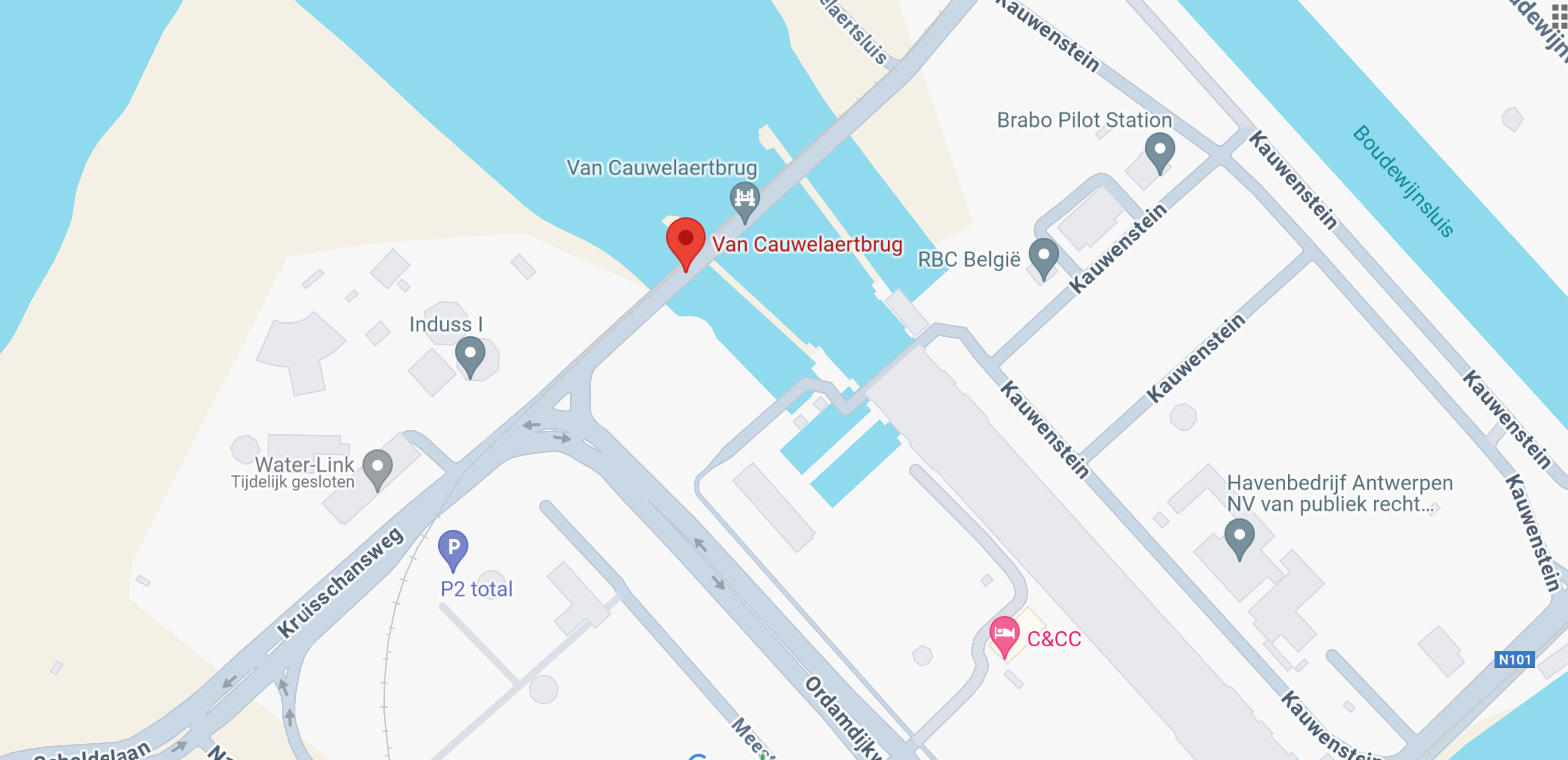 Antwerpen, N101 (Van Cauwelaertbrug) - Het verkeer