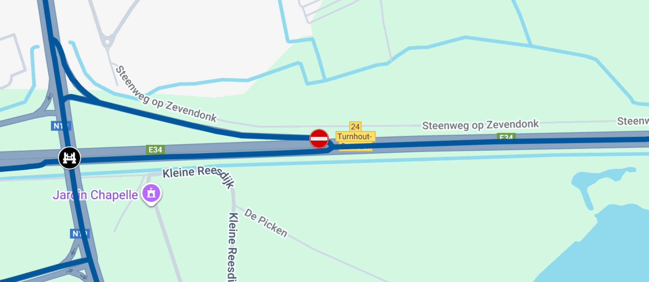 Turnhout, oprit A21/E34 "Turnhout-Centrum" - Het verkeer